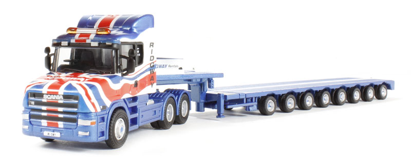 Oxford Diecast 76TCAB001 Scania T Cab Low Loader "Ridgway Rentals ...