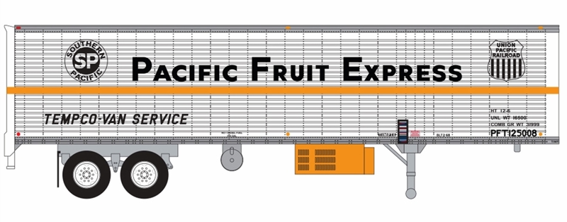 Trainworx 80246-01 40' Corrugated Reefer Trailer, Pacific Fruit Express ...