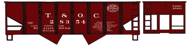 Accurail 81043ACU USRA Twin Hopper Kit, Toledo and Ohio Central #28354