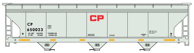 Accurail 81261ACU ACF 3-Bay Covered Hopper kit Canadian Pacific Single