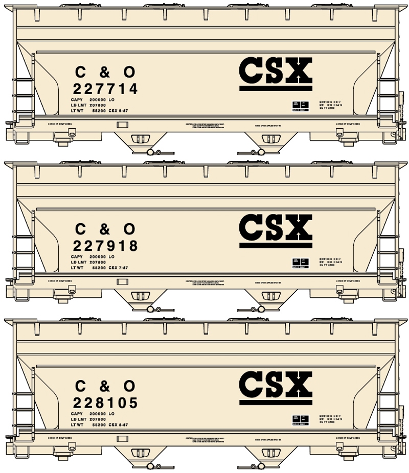 Accurail 8134ACU ACF 2-Bay Covered Hopper Kits, CSX - Hattons