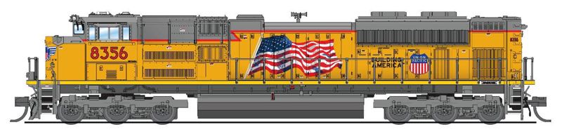 Broadway Limited Imports 8427BRO SD70ACe EMD UP 8356 Building America