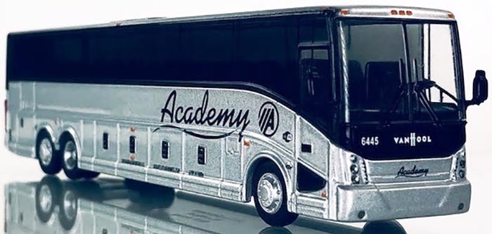 Iconic Replica 87-0102 Van Hool CX-45 Motorcoach, Academy Bus 50th