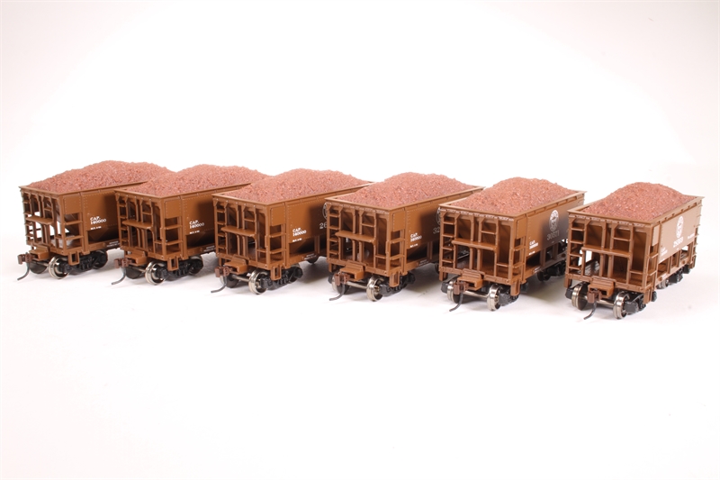 Athearn 87018ATH Pack of Six 24' Ore Cars with Load of the Duluth,