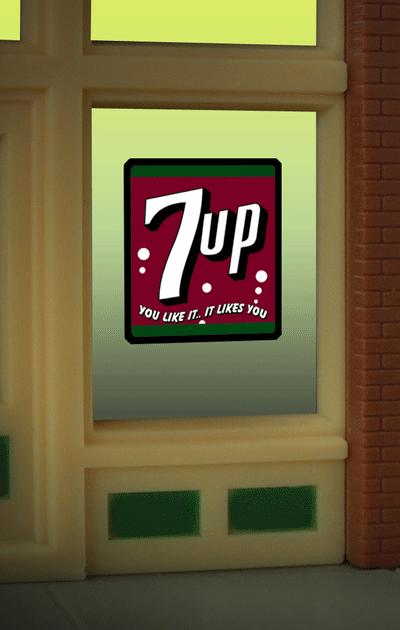 Miller Engineering 8945MLG 7up Window Sign, Animated Neon Style Kit