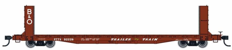 Walthers 910-5813 60' Bulkhead Flat Car, Trailer Train (B&O) 92228