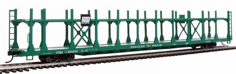Walthers 910-8020 89' Flat car with Bi-level Auto Rack - Hattons
