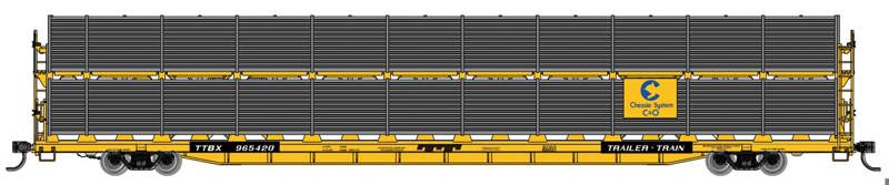 Walthers 910-8108 89' Flat Car with Bi-Level Shielded Auto Rack,
