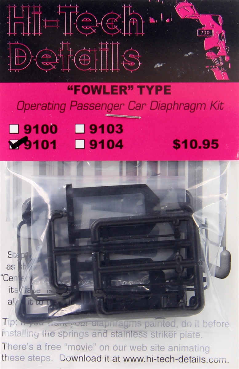 Hi-Tech Details 9101HITD Passenger Car Diaphragm Kit, Fowler Type (Black)