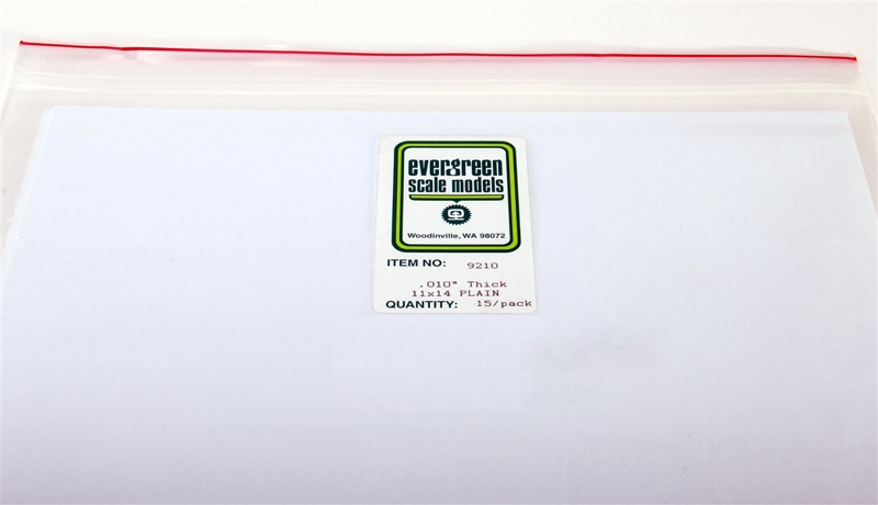 Evergreen Plastics 9210EVE Plain White Sheet 11"x14"x - Hattons
