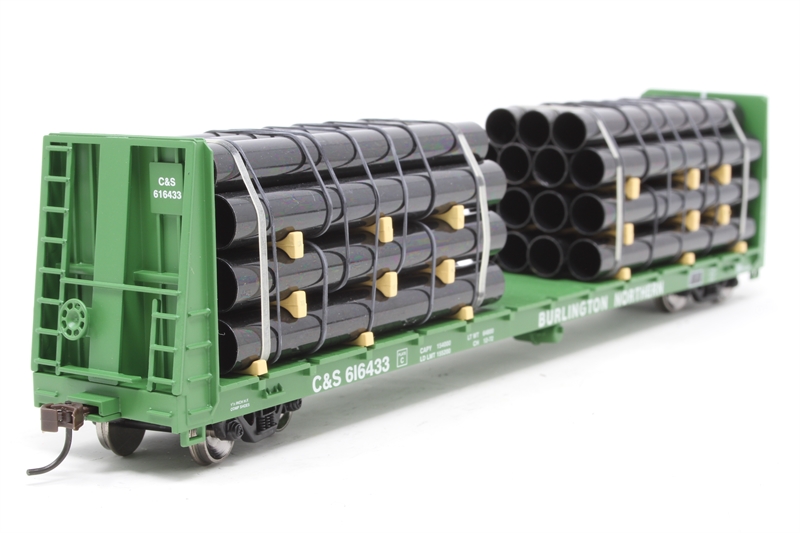 Athearn 92726ATH 60' Bulkhead Flat Car #616433 with pipe - Hattons