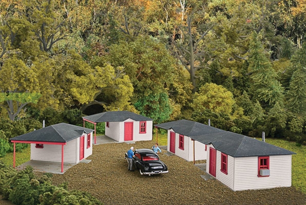 Walthers 933-3482 Motel Cabin Kits (4-Pack) - Hattons