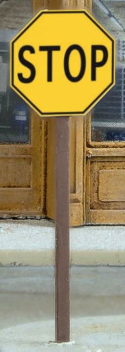 Walthers 949-4211 Stop Signs, Yellow/Black (10)