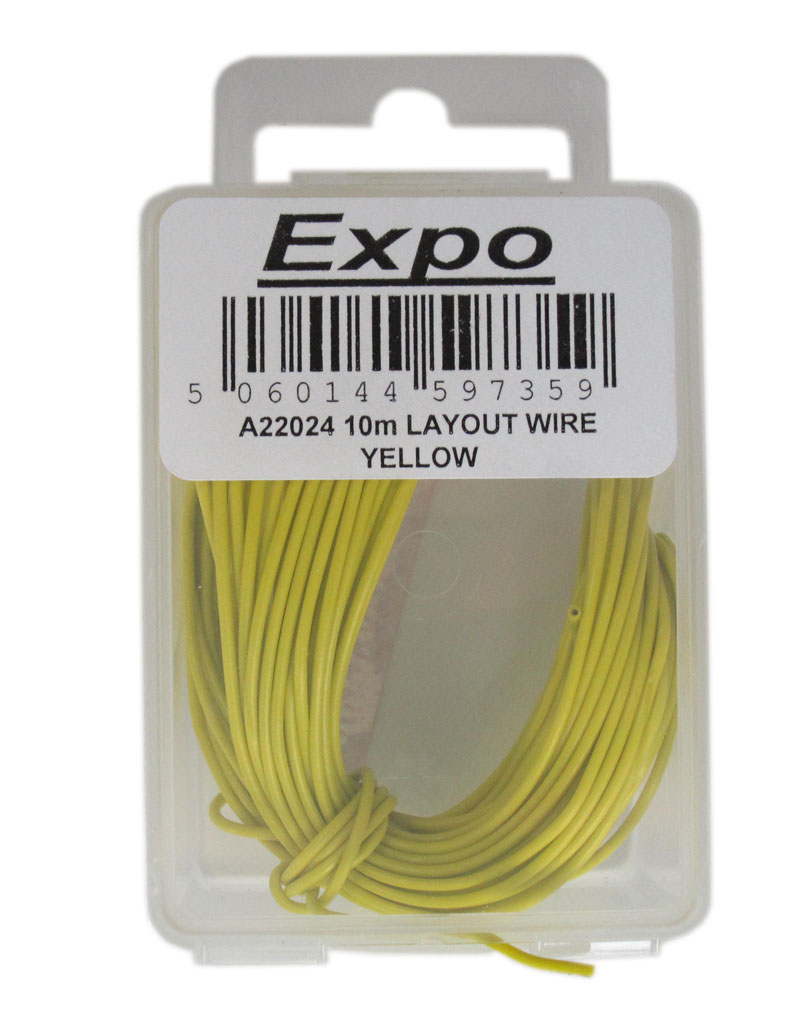 Expo Drills & Tools A22024-0.2mm Multicore Wire Yellow - 10m Roll of