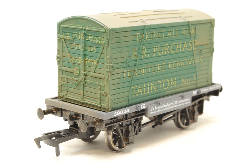 Dapol B000Purchase Conflat A wagon in GWR grey with BD container 'F.R ...