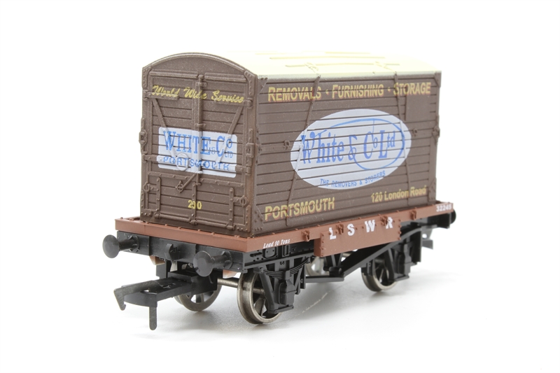 Dapol B000White Conflat wagon in LSWR brown 32245 with - Hattons