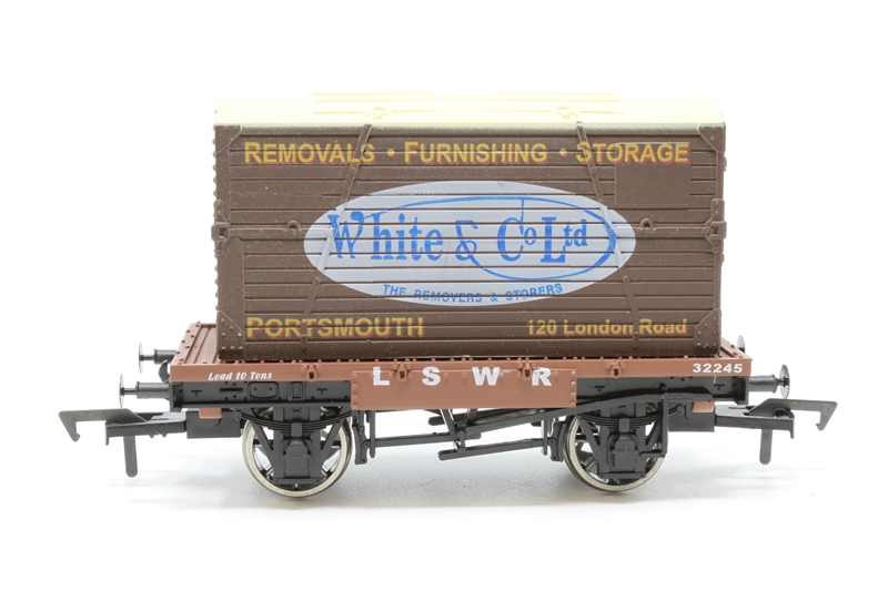 Dapol B000White Conflat wagon in LSWR brown 32245 with - Hattons