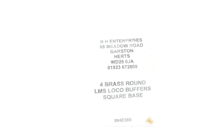 BH Enterprises BHE388 4 Brass round LMS Loco Buffers Square Base - Hattons