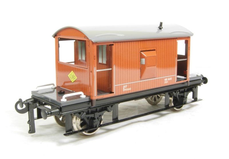 Bassett Lowke BL99039 20 Ton Brake Van BR brown with working rear light