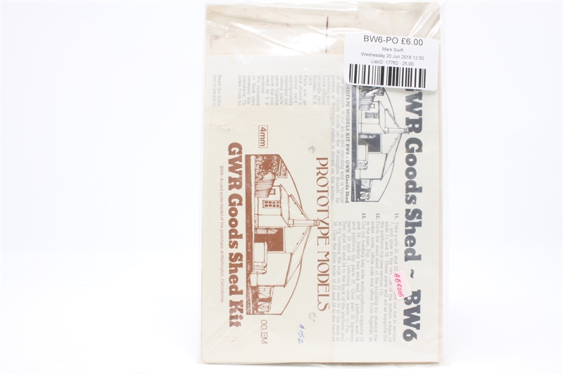 Prototype Models BW6 GWR Goods Shed card Kit - Hattons