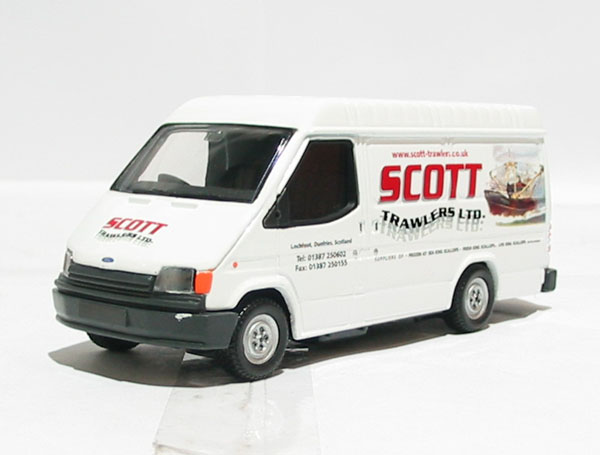 Corgi CC07810.(C) Ford transit van "Scott Trawlers" red & white livery