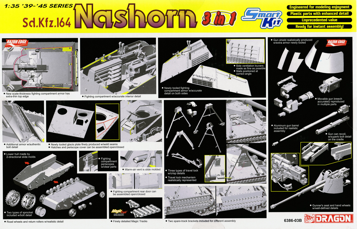 Dragon 6386DRA Sd.Kfz.164 Nashorn self propelled gun 3 in 1 (Early,