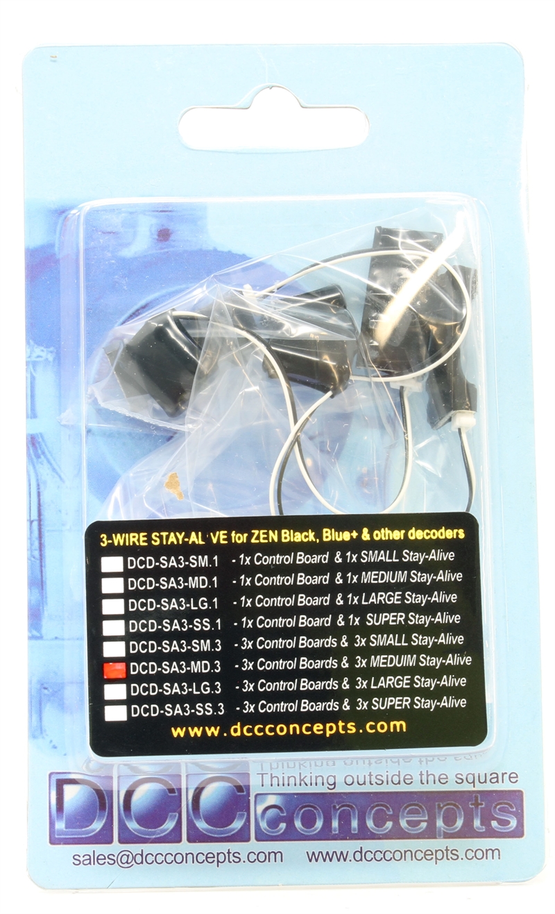 DCC Concepts DCD-SA3-MD3 Zen 3-wire medium Stay Alive capacitor for Zen