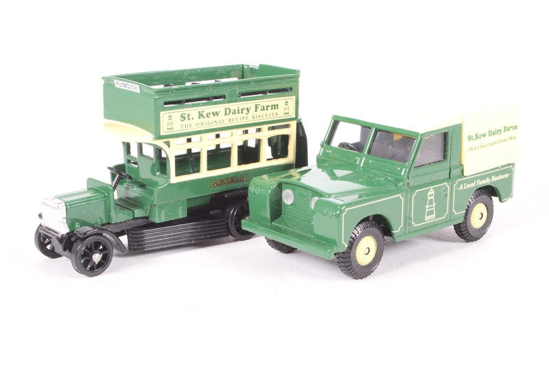 Lledo DGSTKEW001 St. Kew Dairy Farm Set - AEC General Bus & Land Rover