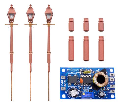 DCC Concepts DML-GWRG Upright platform lamps - GWR Gas x 3 - Hattons
