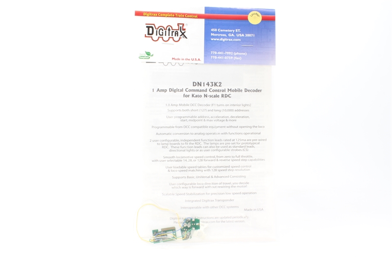 Digitrax DN143K2 Digital 'plug and play' decoder for Kato RDC railcar ...
