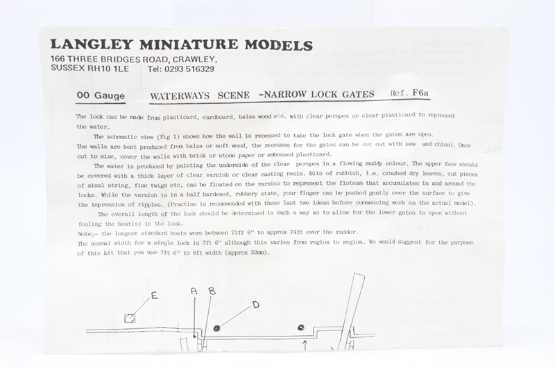 Langley F6A Canal-Narrow Lock Gates & Sundries Kit - Hattons