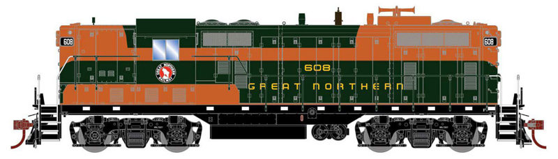 Athearn G82252 GP7 EMD 608 of the Great Northern