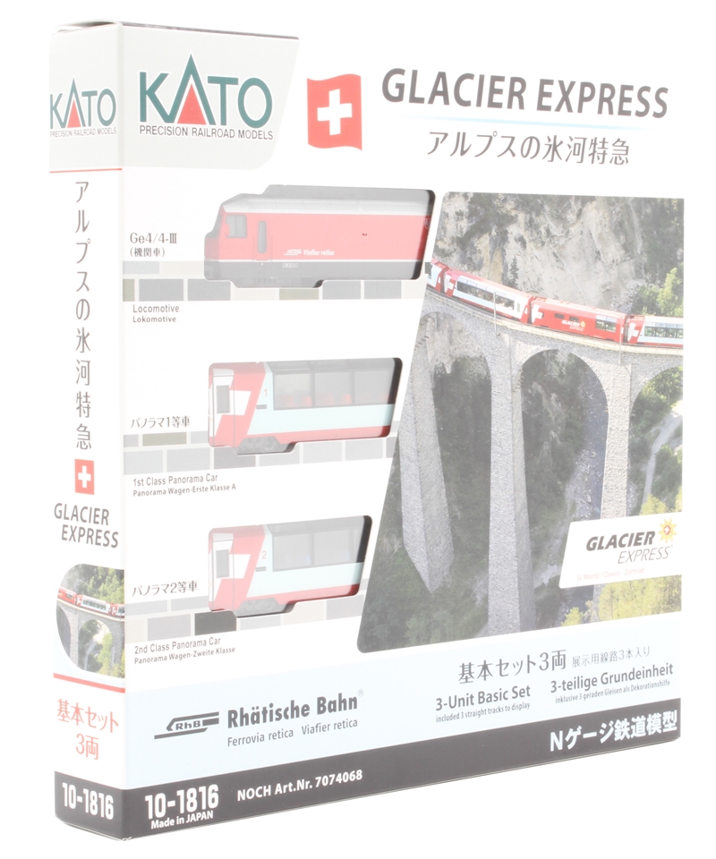 Kato K10-1816 "Glacier Express" train pack with Ge 4/4 electric