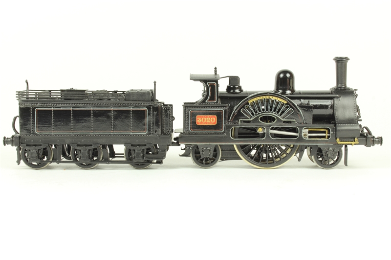 Scratchbuilt KB015 LNWR 2-2-2 single 3020 "Cornwall" in LNWR blackberry