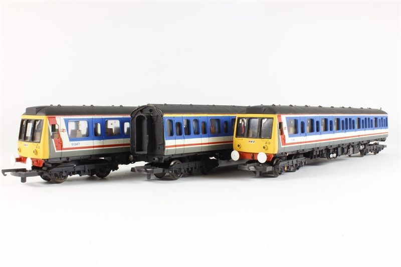 Scratchbuilt KB146 Class 117 in Network SouthEast blue - correctly