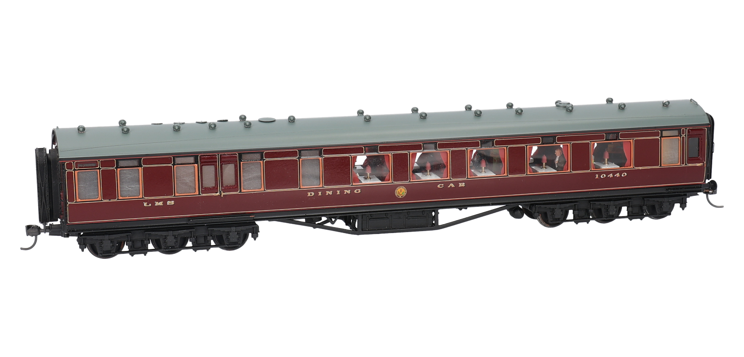 Kitbuilt KB2289 68' 12-wheel dining car 10440 in LMS crimson
