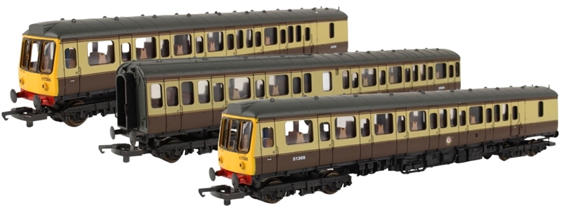 Lima L204829SET Class 117 3 car DMU in Brown & Cream - Model Railway ...