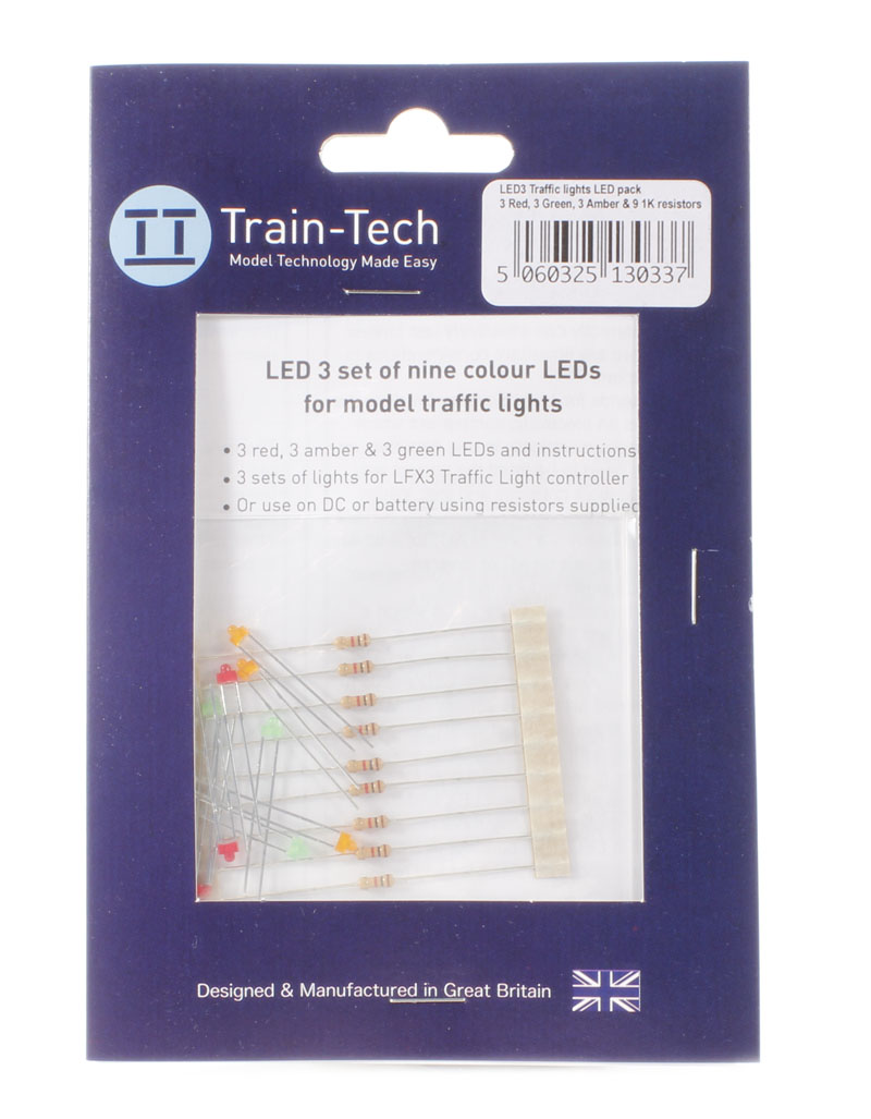 Train Tech LED3 LFX Traffic LED Set (3 x Red Amber Green)