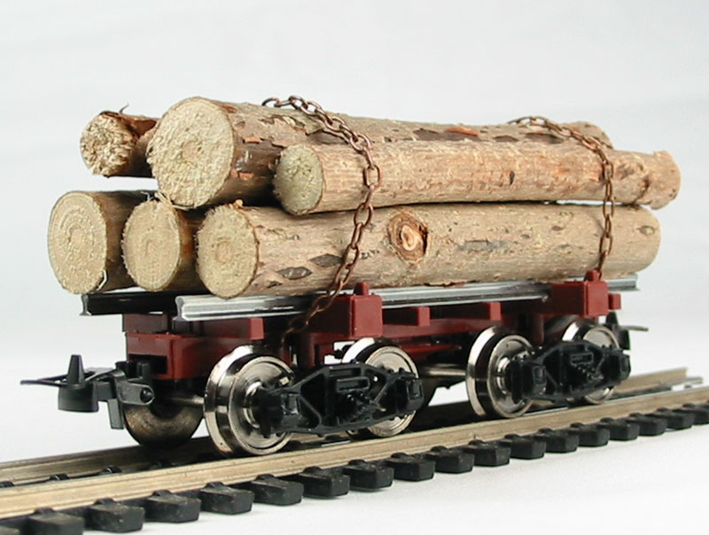 Mehano M19965 American log car with timber load in brown livery