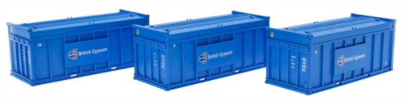 Revolution Trains N-ACC-GYPSUM-B Gypsum 20' containers in blue - pack ...