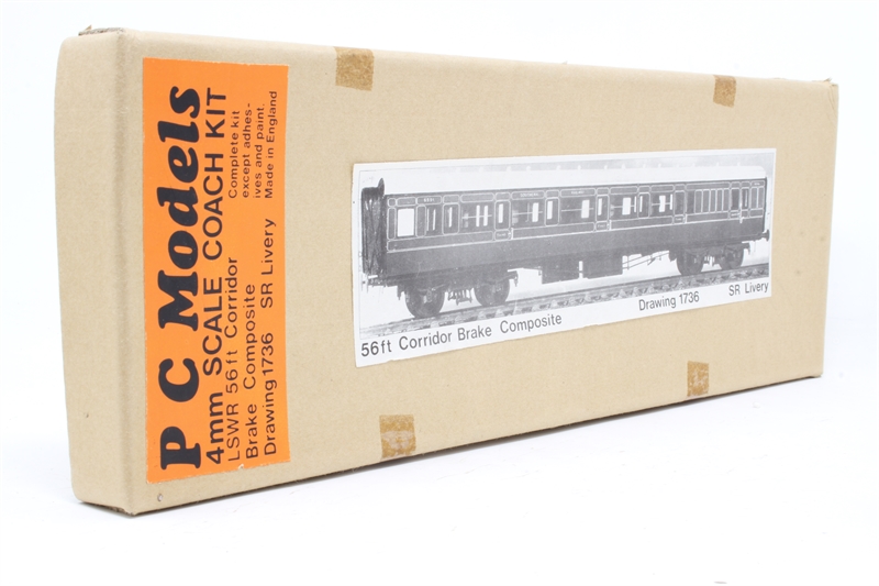 PC Models PC-1736 LSWR 56' Corridor Brake Composite Kit drawing 1736 in