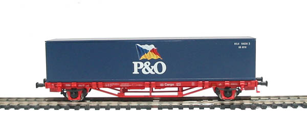 Piko 57706 Class Lgs579 40ft container wagon of the DB AG in "P&O DB ...