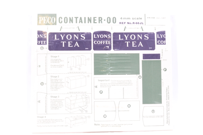 Peco Products R-66JL Container for conflat wagon - Lyons Tea - card kit ...