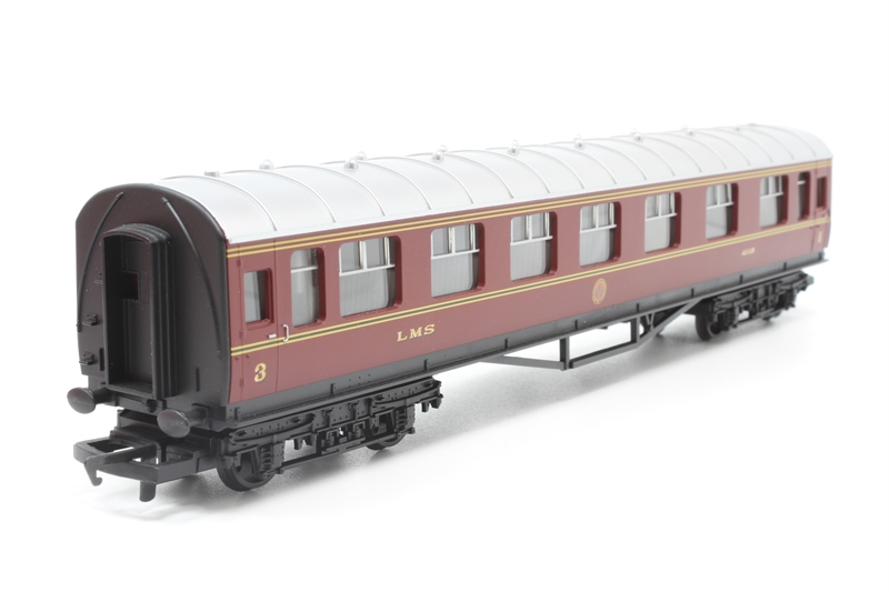 Hornby R2172-4115 Stanier composite coach 4115 in LMS Maroon - Split from