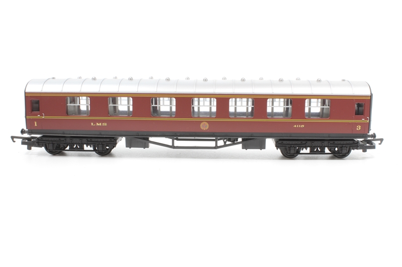 Hornby R2172-4115 Stanier composite coach 4115 in LMS Maroon - Split from