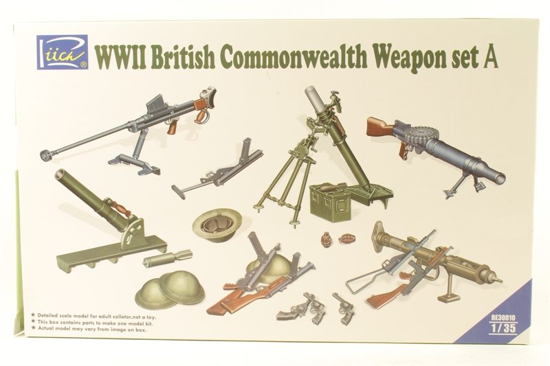 Riich Models RE30010 WW2 British & Commonwealth Weapon Set - Hattons