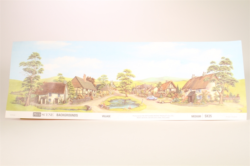 Peco Products SK-35 Scenic Background - Village with Pond - 173 x 559mm