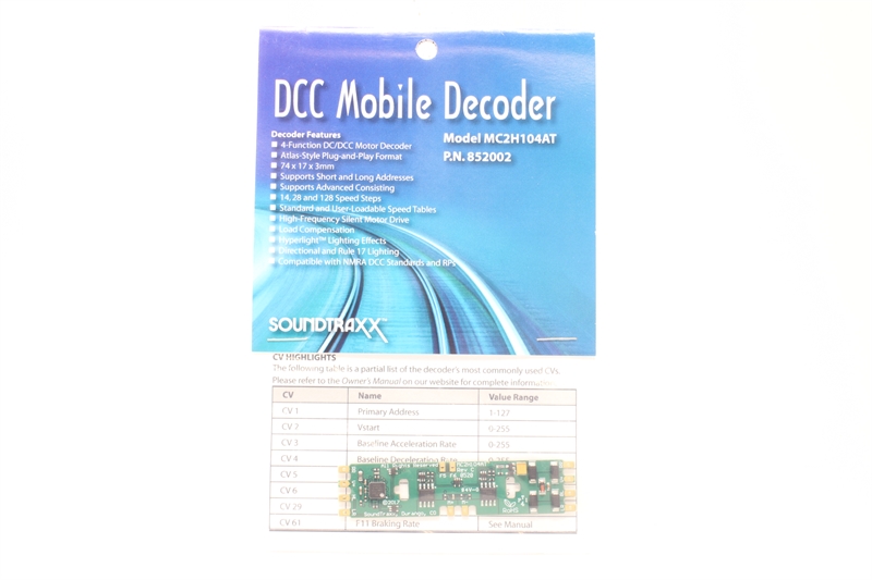 Soundtraxx STX852002 PCB 'Mobile' 1A 2 function digital decoder for Atlas