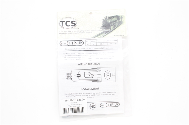 Train Control Systems (TCS) T1P-UK T1P-UK 8 Pin 2 function Harness