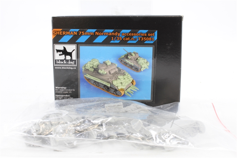 Black Dog T35081 Sherman 75mm Normandy accessories set for - Hattons